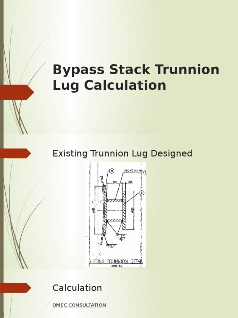 Bypass Stack Trunnion Lug Calculation | PDF