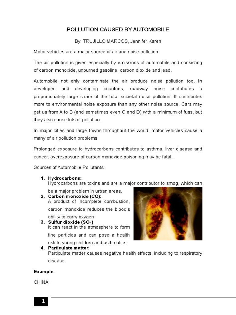 Automobile Pollution and Its Impact | PDF | Air Pollution | Particulates