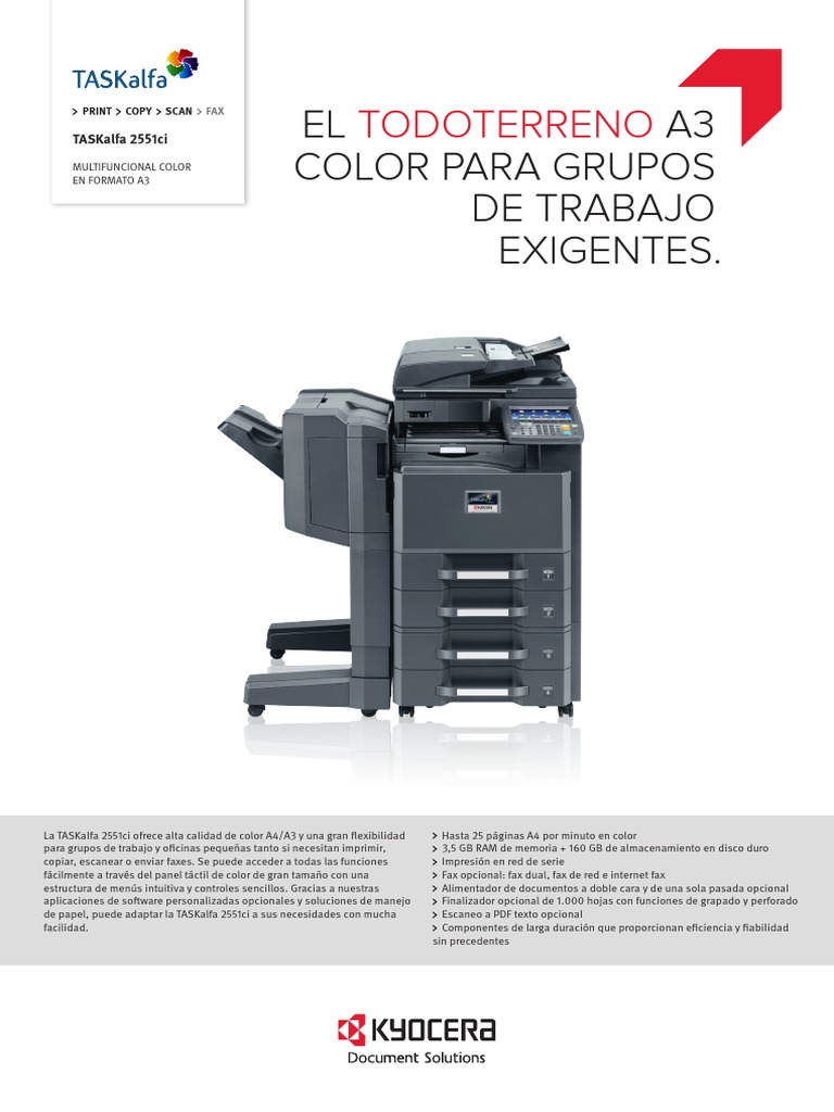 TASKalfa 2551ci | PDF | Fax | Escáner de imagen
