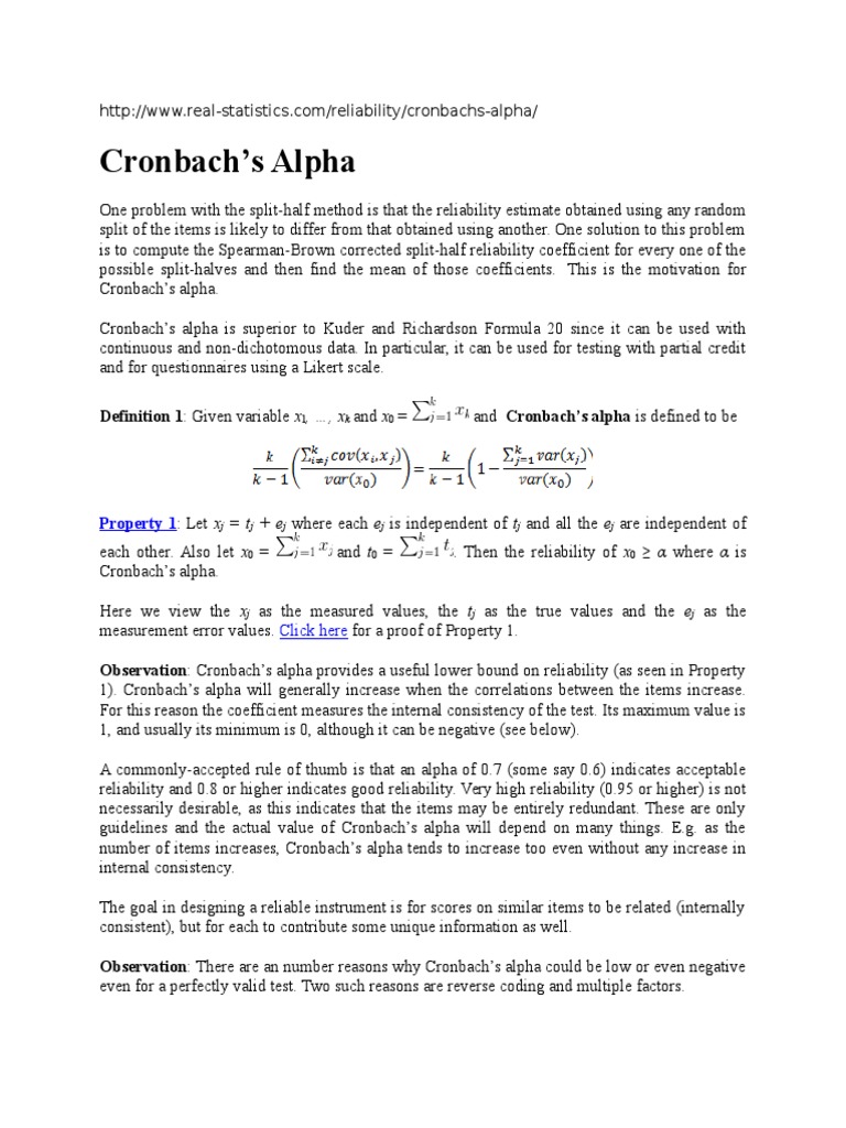 Real Statistics Using Excelprint | PDF | Cronbach's Alpha | Variance
