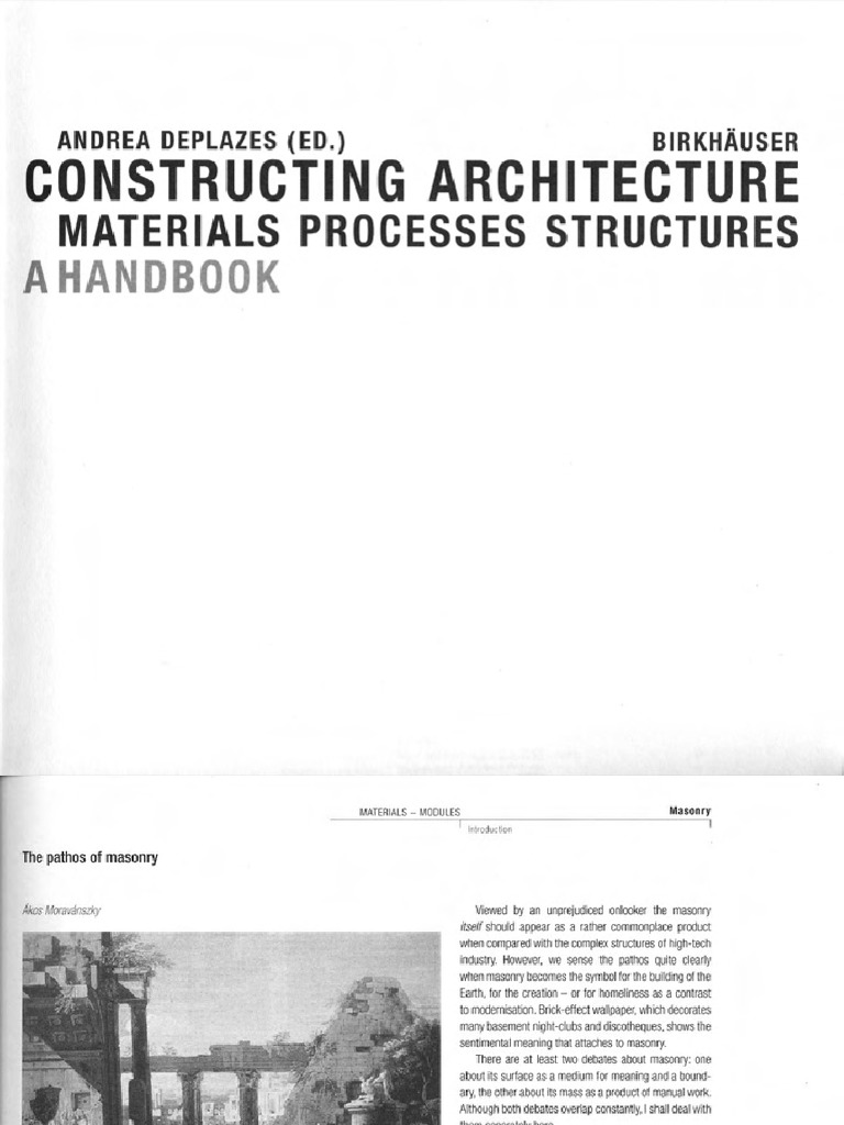 Andrea Deplazes - Constructing Architecture - Materials, Processes Structure 2006 | PDF