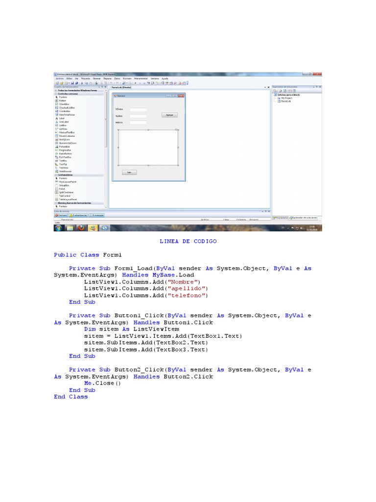 Linea de Codigo Listview | PDF