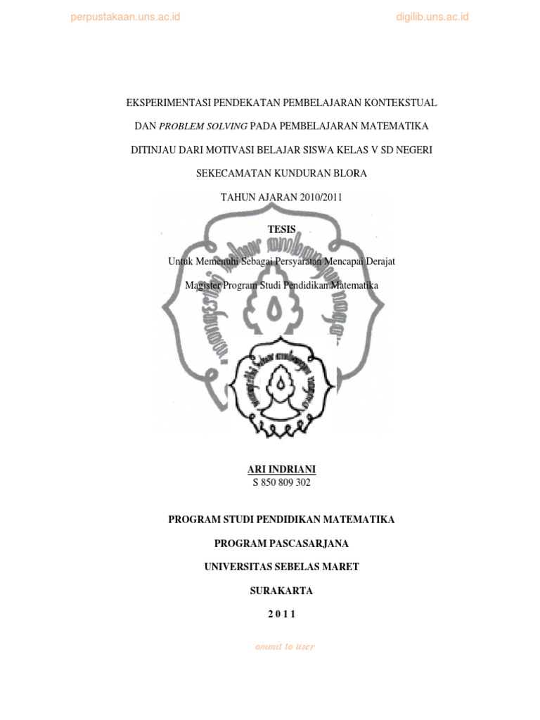 Contoh Tesis Kuantitatif | PDF