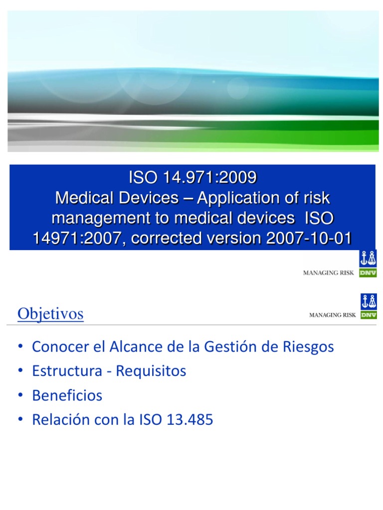Presentación ISO 14971 2012 | PDF