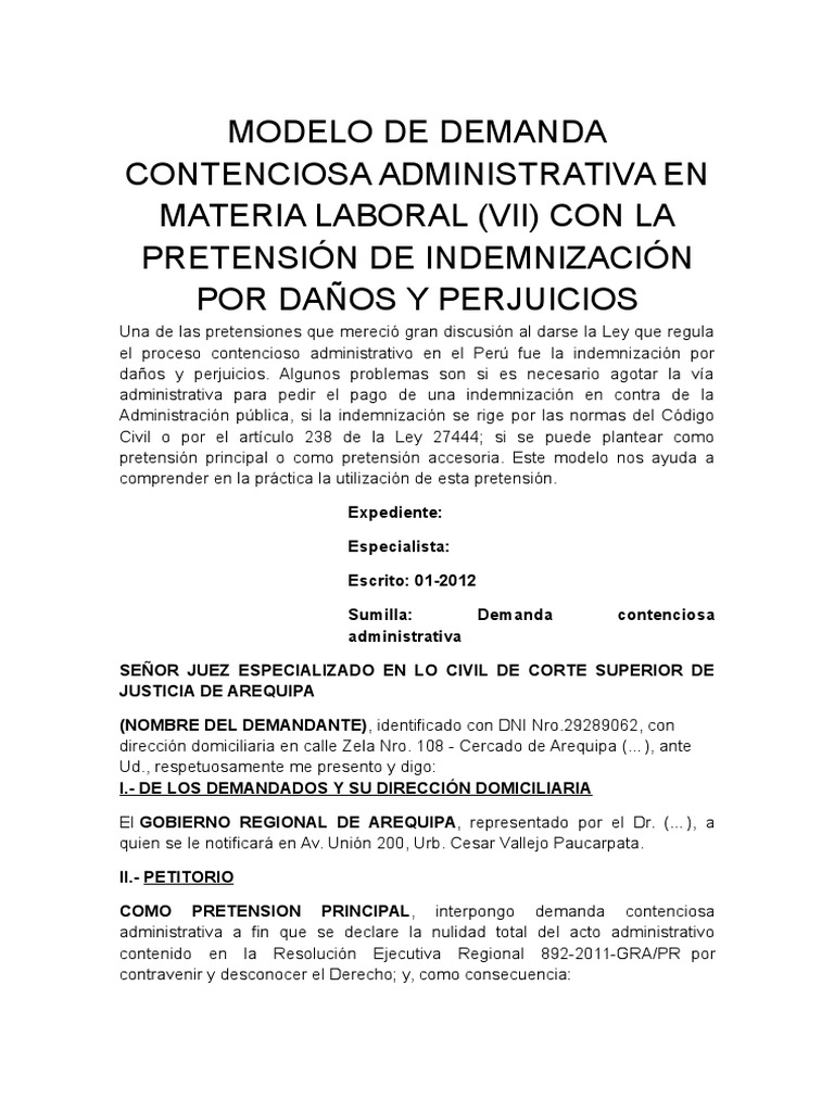 Modelo de Demanda Contenciosa Administrativa en Materia Labora1 ...