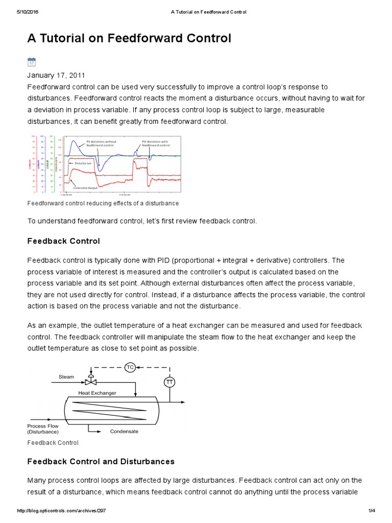 Implementing Feedforward Control to Improve Process Response and Reduce ...