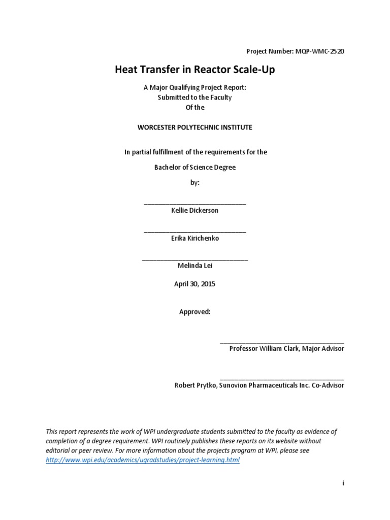 Heat Transfer in Reactor Scale-Up | PDF | Thermal Conduction | Chemical ...