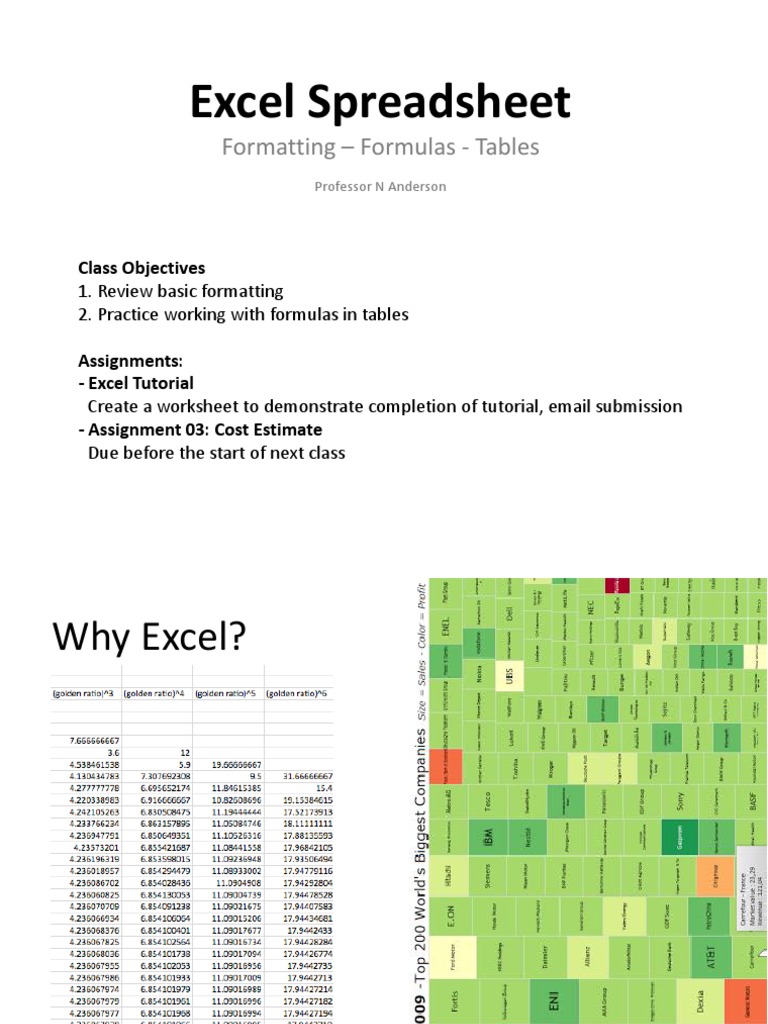 03 Intro To Excel | PDF | Spreadsheet | Microsoft Excel