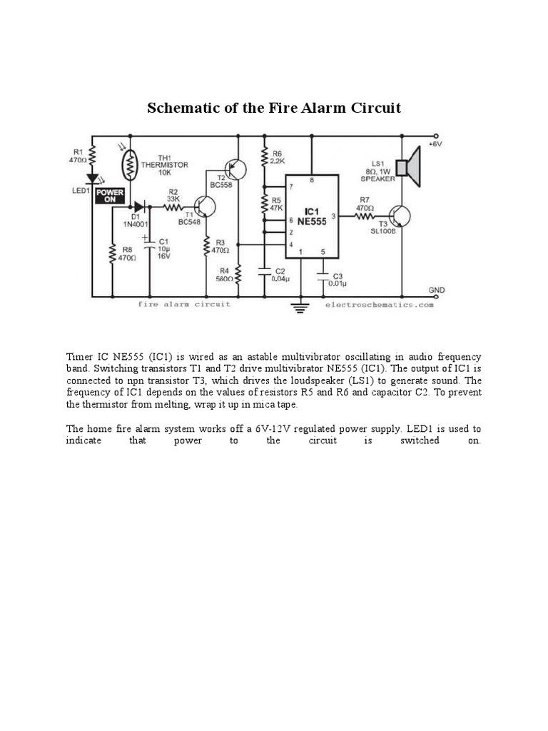 Fire Alarm Circuit Schematic Overview | PDF | Relay | Electronic Circuits