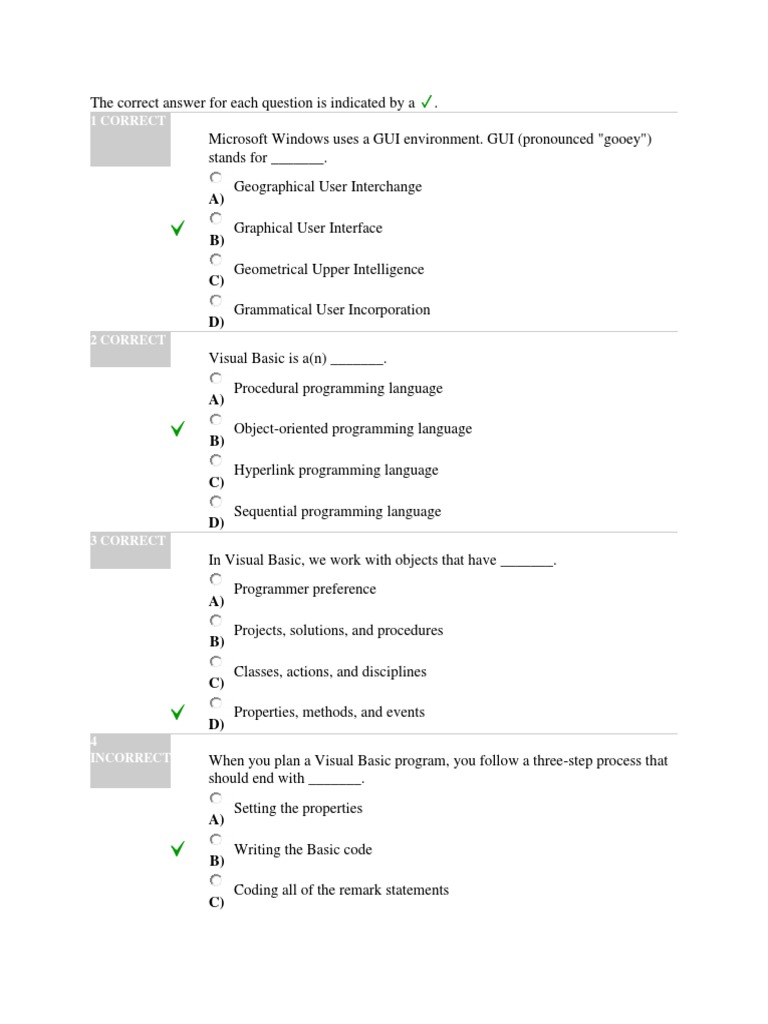 Visual Studio Mcq's | PDF | Graphical User Interfaces | Basic