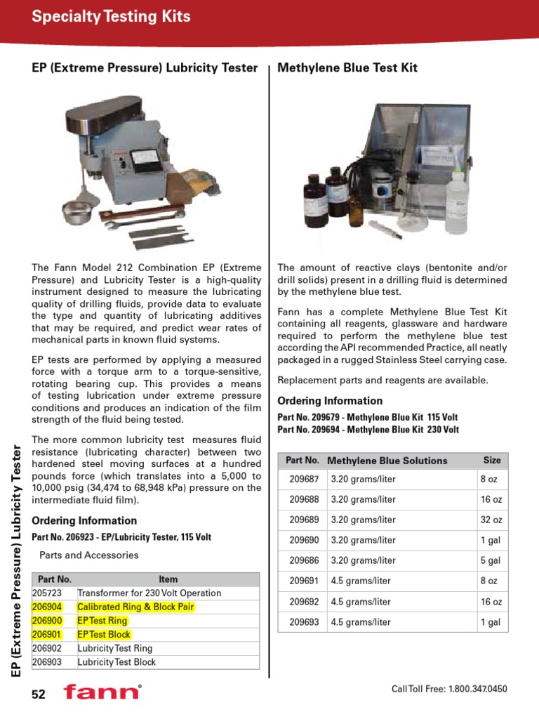 Lubricity Tester Fann | PDF | Pressure | Chemistry