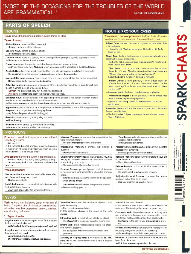 Spark Charts - English Grammar | PDF