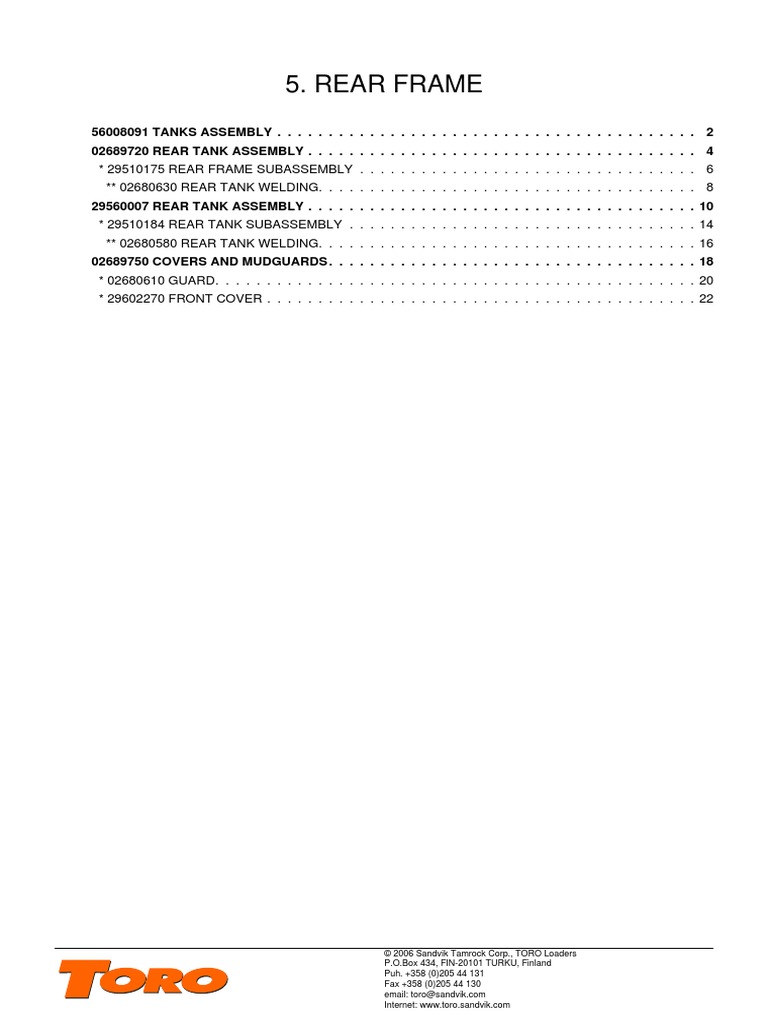 Manual de Partes Toro 0010 No.5 | PDF | Tornillo | Tuerca (Hardware)