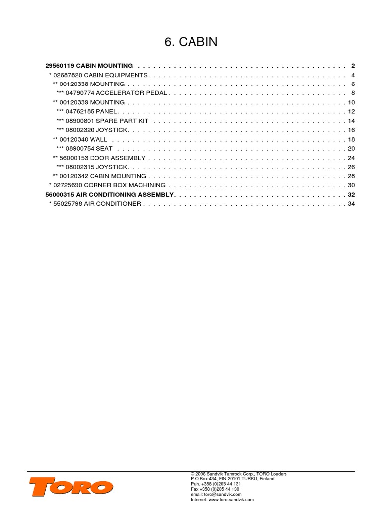 Manual de Partes Toro 0010 No.6 | PDF | Tornillo | Tuerca (Hardware)
