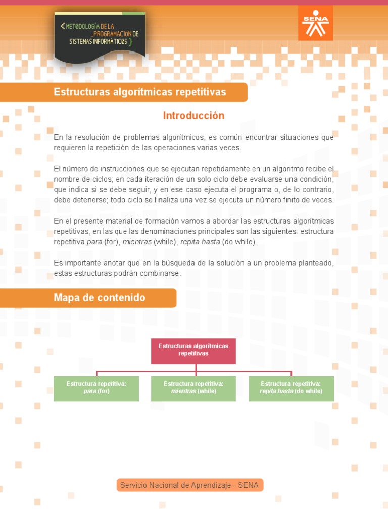 Estructuras algorítmicas repetitivas | PDF | Algoritmos | Variable (informática)