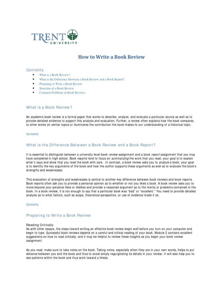 How To Write A Book Review | PDF | Thesis | Evaluation