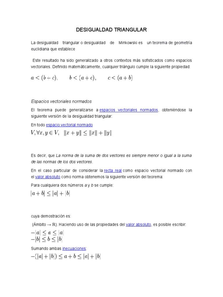 Desigualdad Triangular | PDF