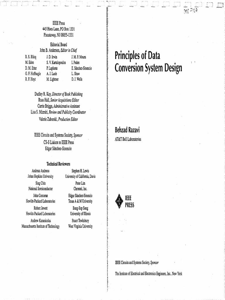 Principle of Data Conversion System Design Razavi | PDF | Electrical ...