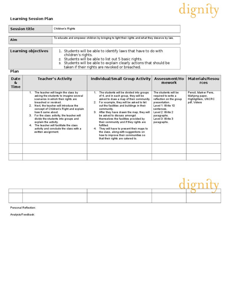 Children's Rights Lesson Plans | PDF