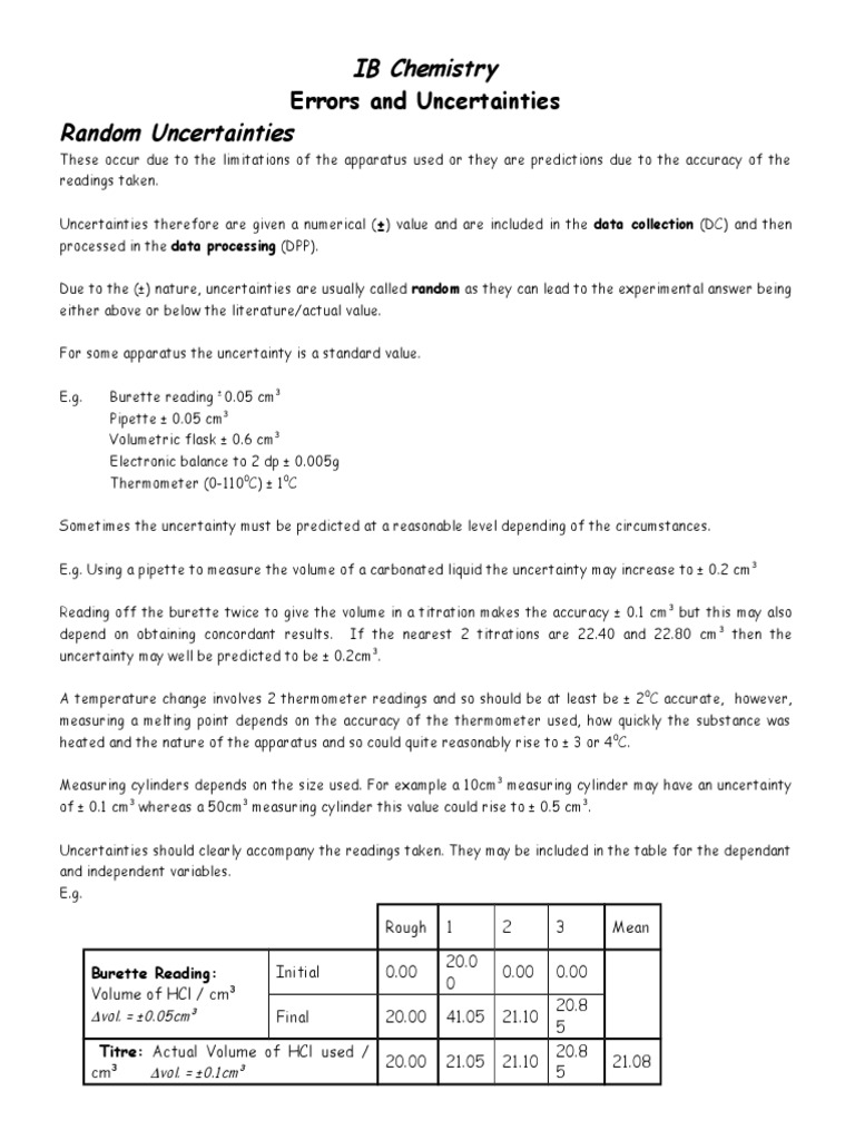 Unit 2 Chemistry | PDF | Melting Point | Uncertainty