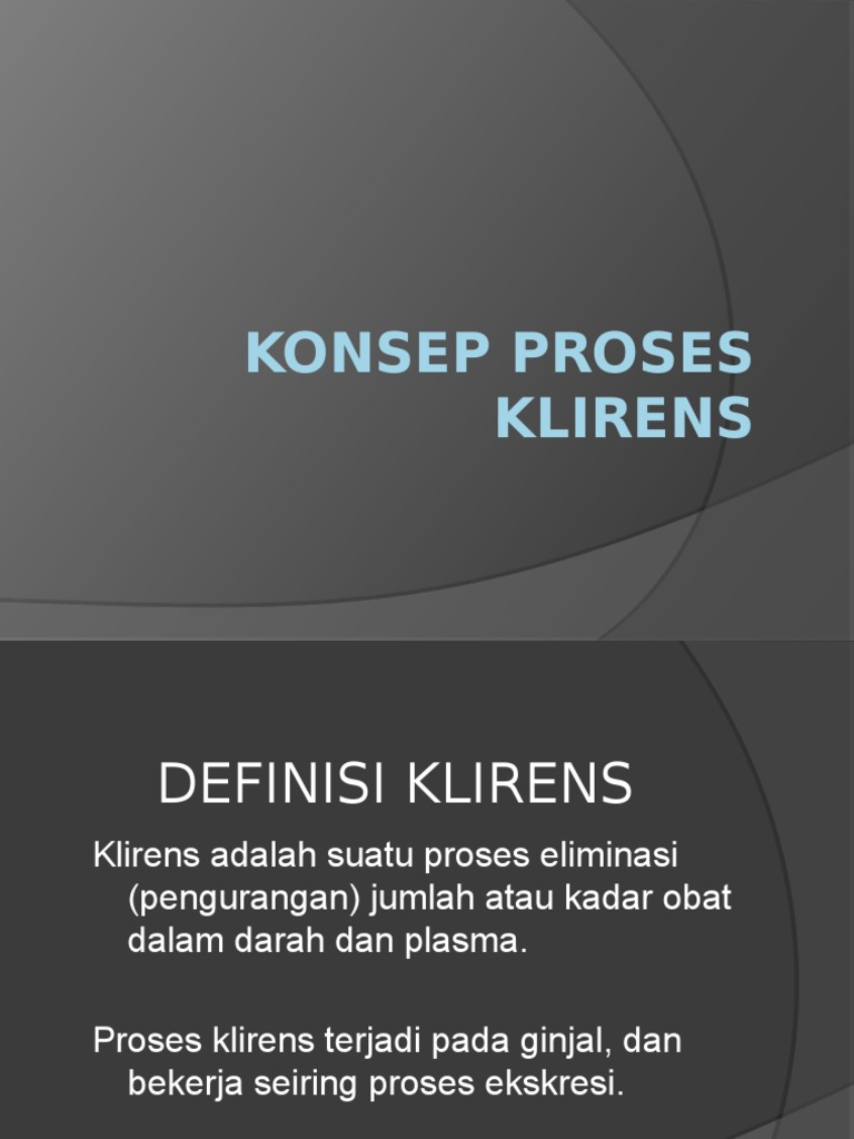 Konsep Proses Klirens | PDF