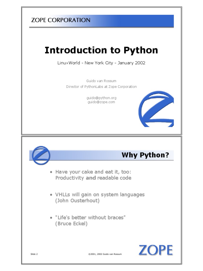 Guido Intro 2 | PDF | Python (Programming Language) | Computer Data