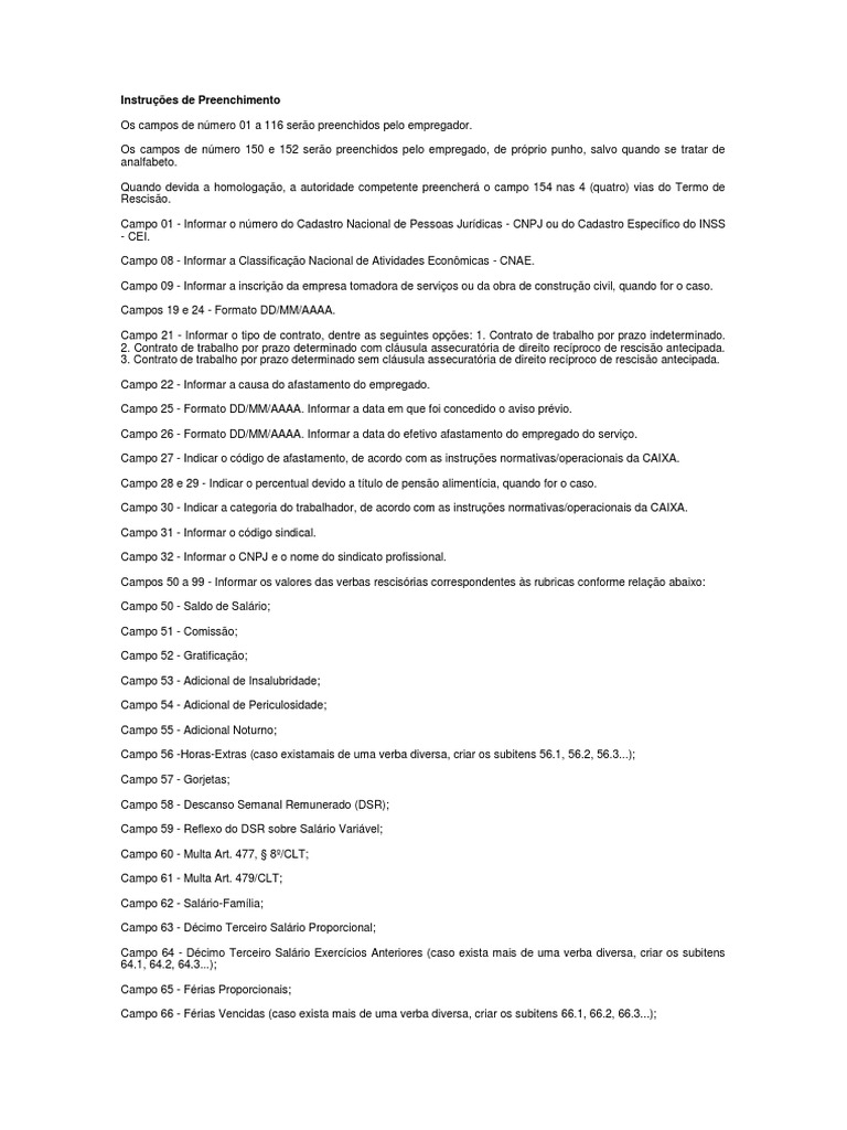 Rescisao 4 - Novo Modelo TRCT-Verso | PDF | Férias trabalhistas ...