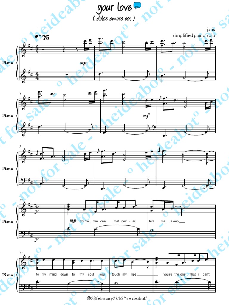 Your Love Music Sheet | PDF | Divertissement (Général)