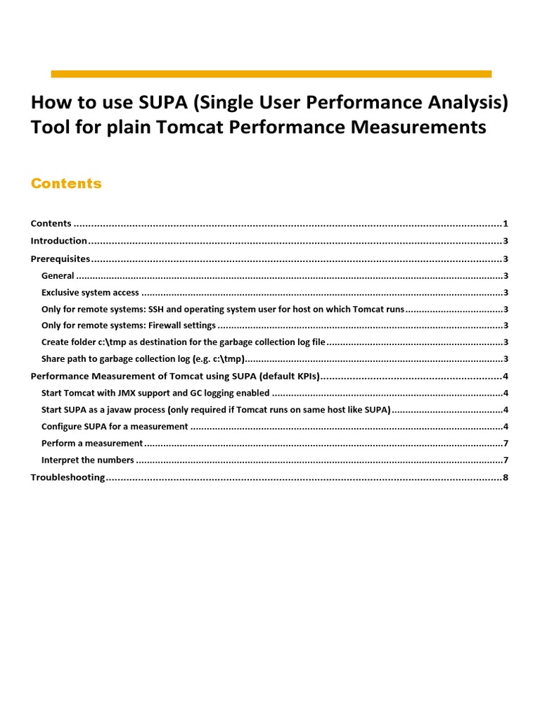 How To Use SUPA Tool For Tomcat Measurements | PDF | Operating System ...