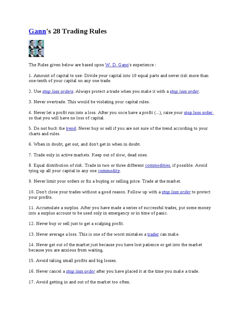 Gann, W.D. - Gann's 28 Trading Rules | PDF | Law