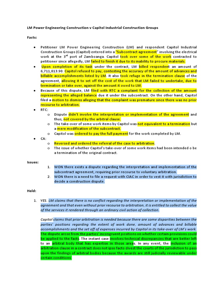 LM Power Engineering Construction V Capitol Industrial Construction ...