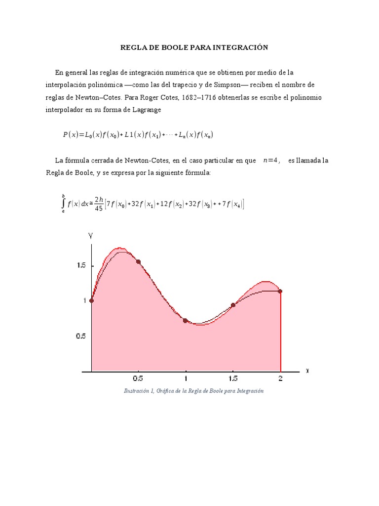 Regla de Boole en Integración Numérica | PDF
