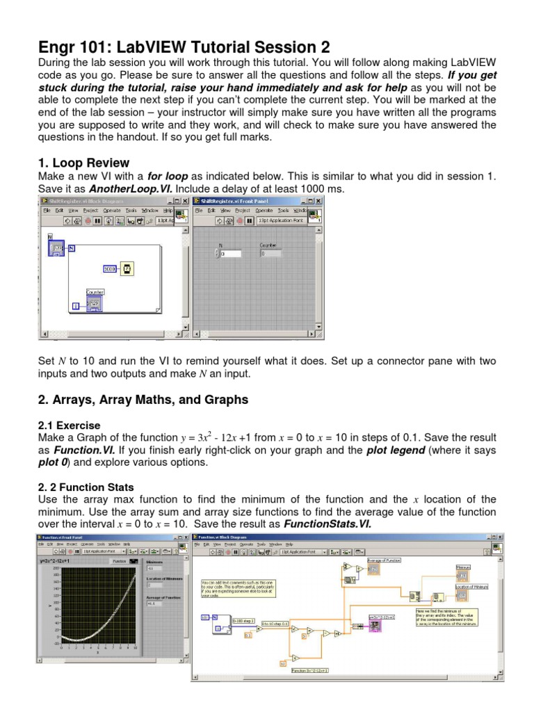 LabVIEW Tutorial Session 2 | PDF | Control Flow | Standard Deviation