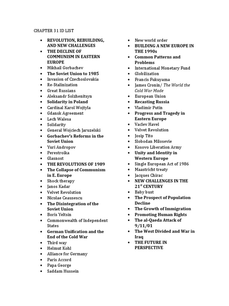 Chapter 31 Id List | PDF