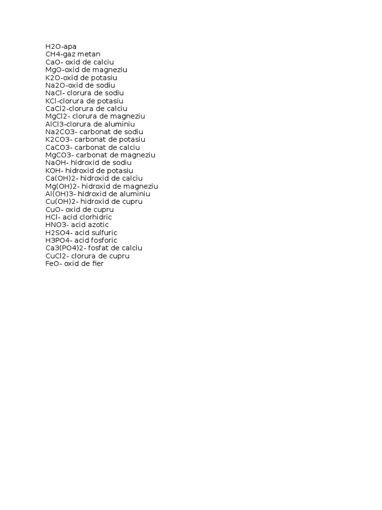 Formule Chimice | PDF