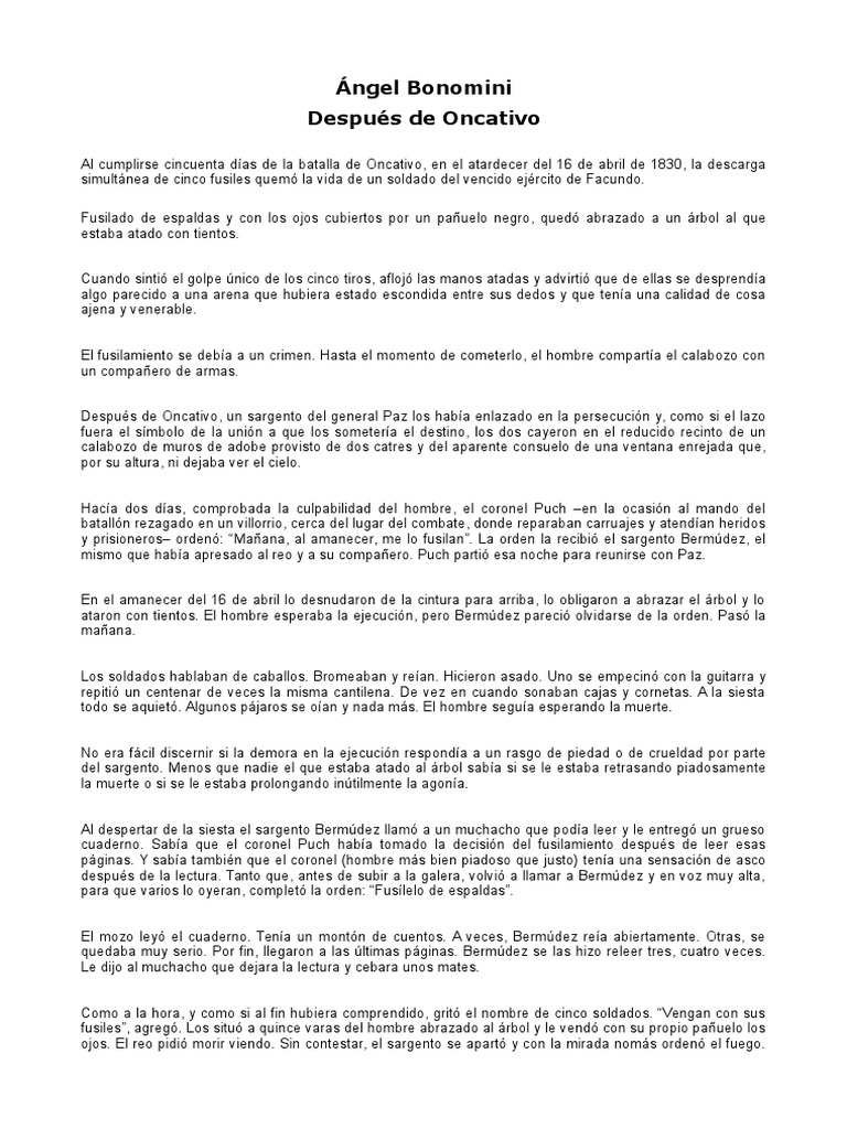 Bonomini, Ángel - Después de Oncativo | PDF | Conflicto armado | Violencia