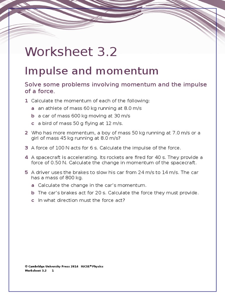 IGCSE Physics Worksheet 3.2 | PDF | Science & Mathematics