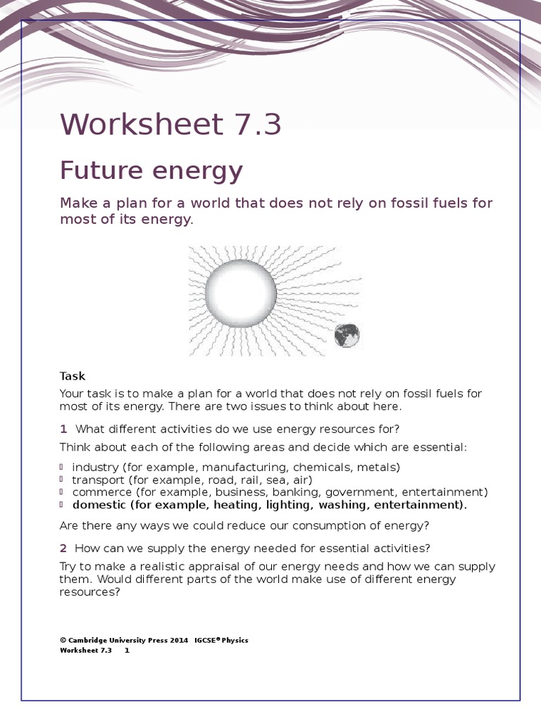 IGCSE Physics Worksheet 7.3 | PDF