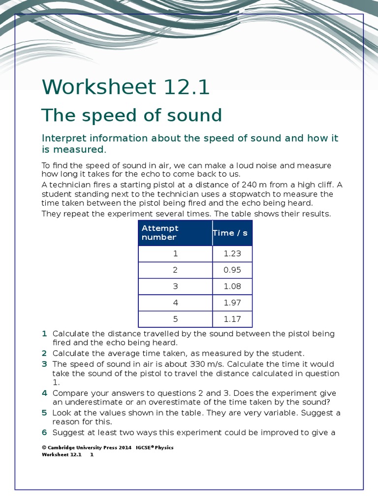 IGCSE Physics Worksheet 12.1 | PDF | Science & Mathematics | Technology ...