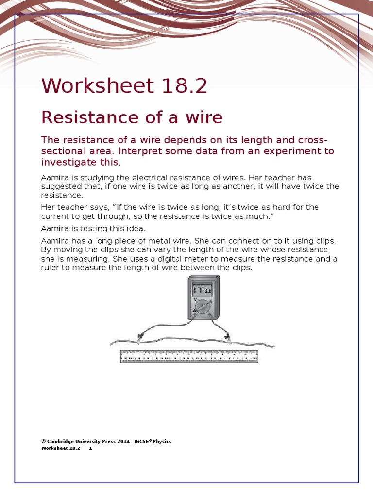 Wire Resistance Experiment Analysis | PDF