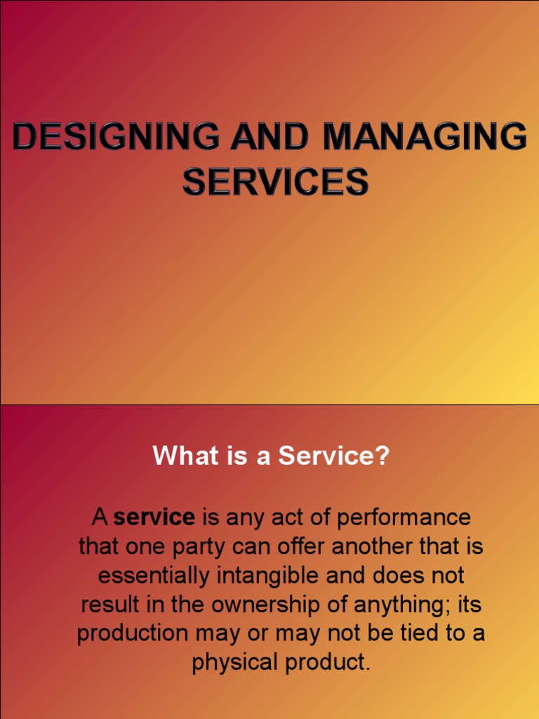 Designing and Managing Services | PDF | Marketing | Business