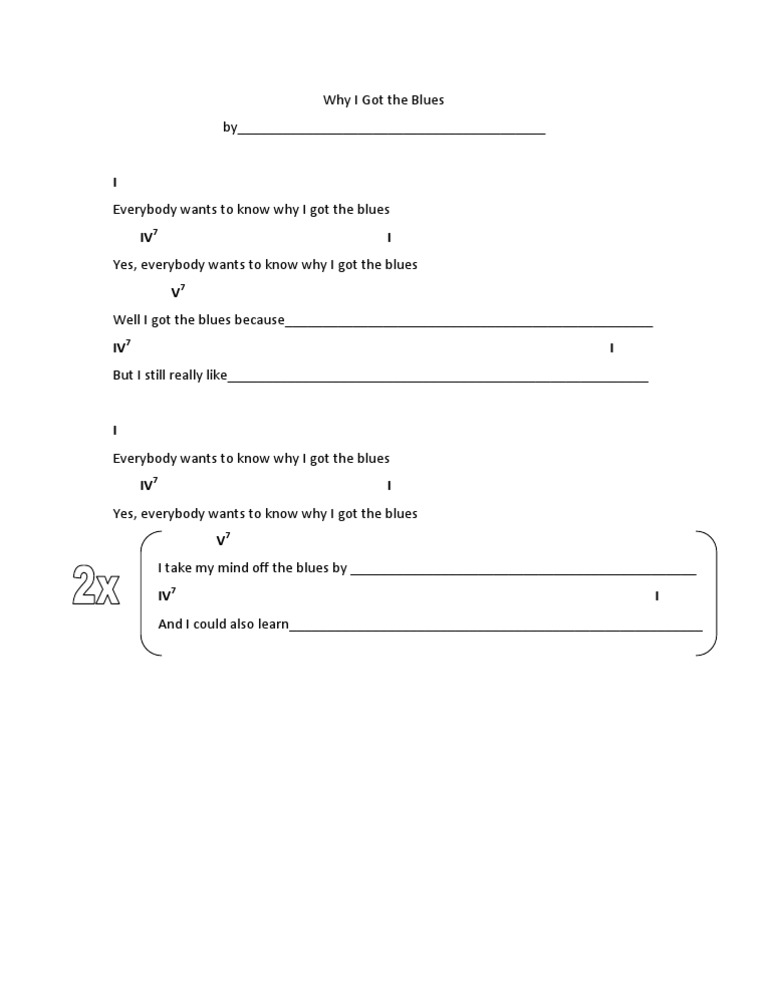 Why I Got The Blues Song Writing Activity | PDF | Albums | Recorded Music