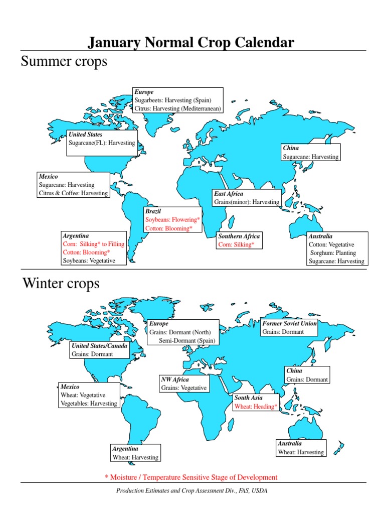 Commodity Crop Calendar( agricultural CBOT CME mrci corn wheat)cropcal ...