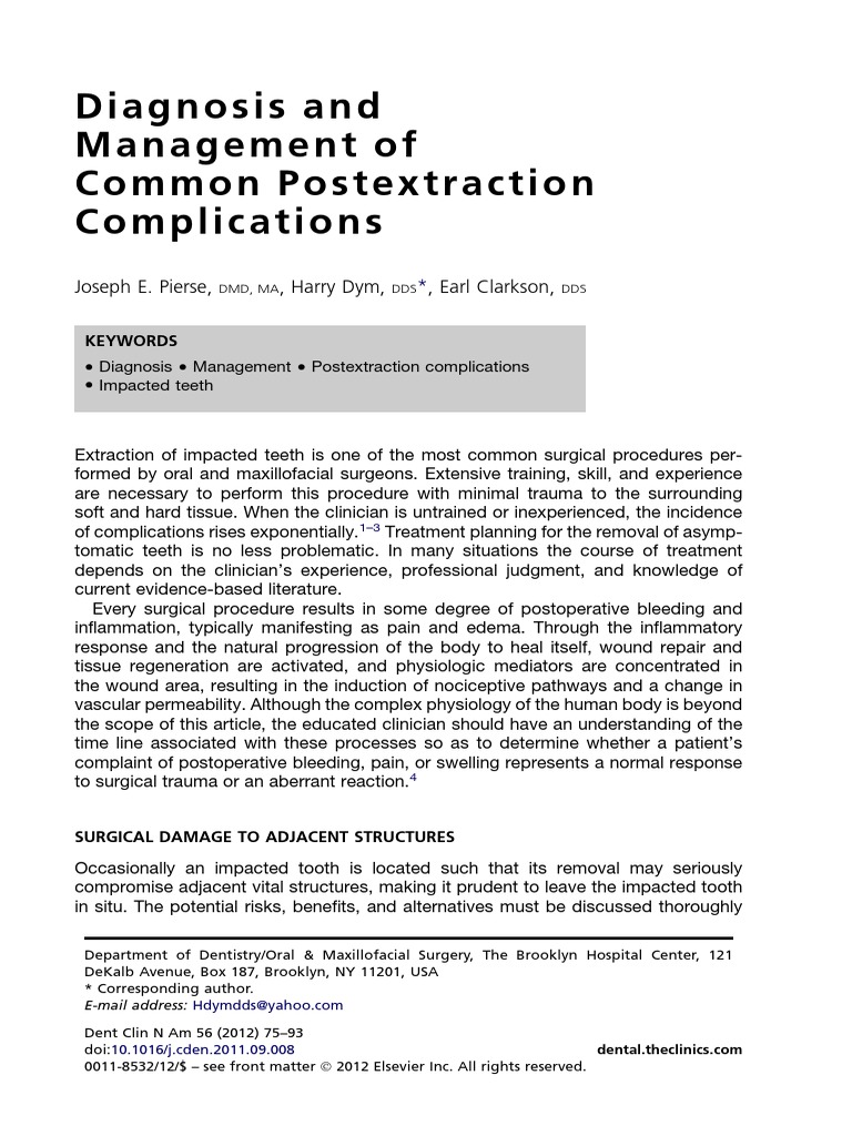 Post Extraction Complication | PDF | Surgery | Medical Specialties
