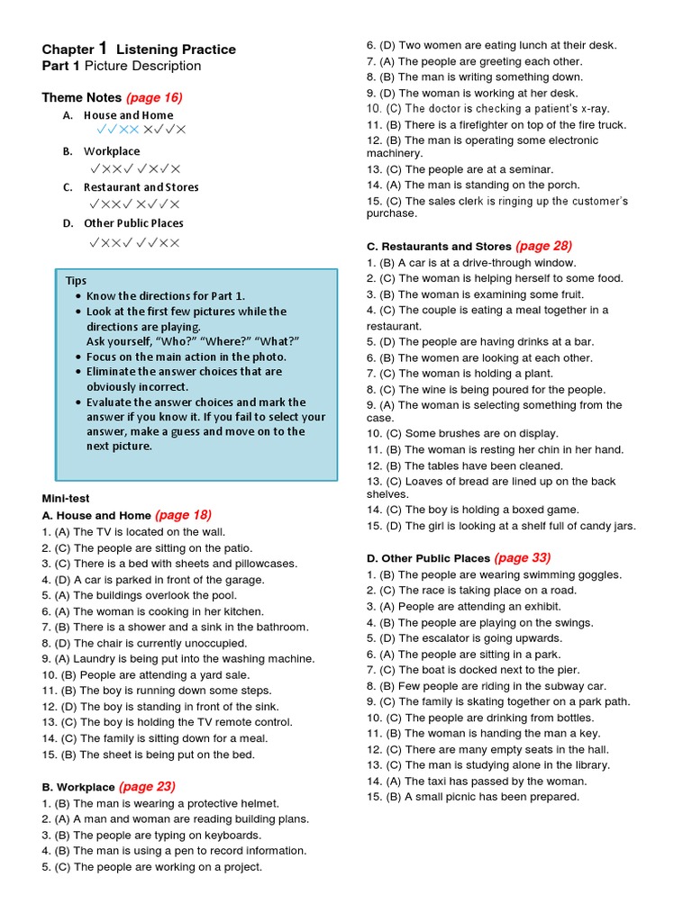 Taking The Toeic 2 Answer Key New1 | PDF | Verb | Adjective