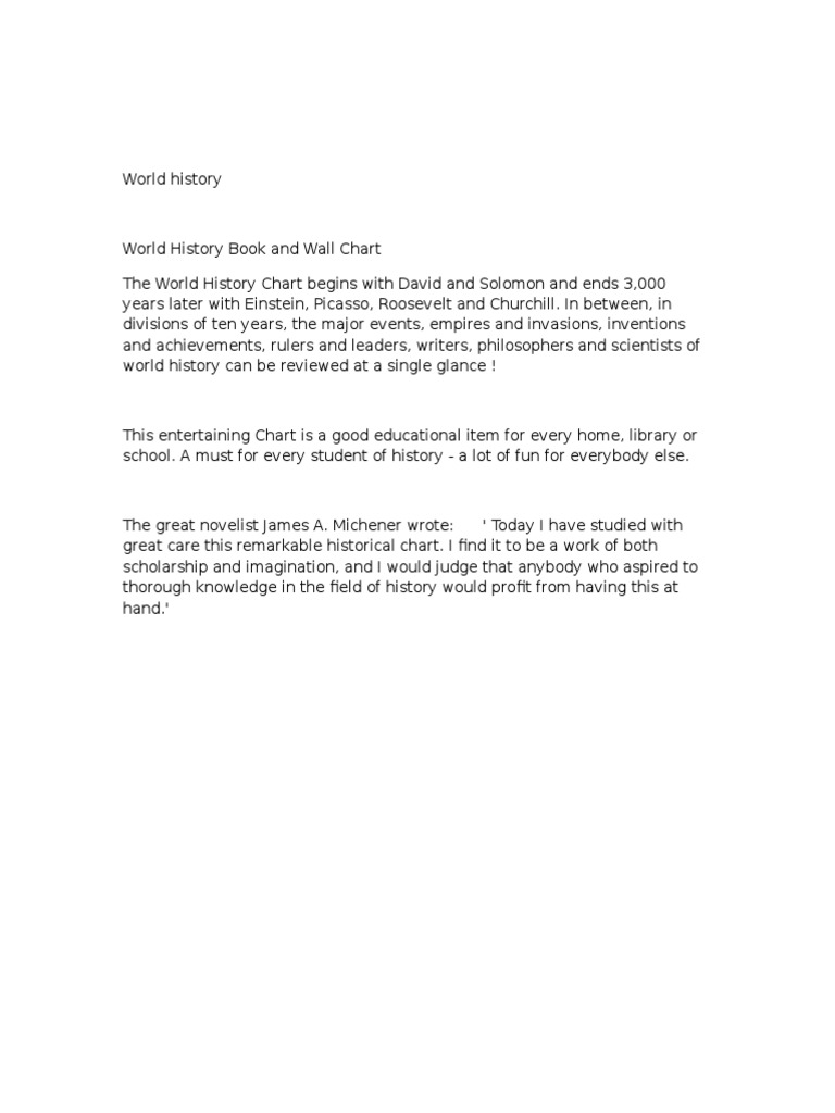 World History Book and Wall Chart | PDF