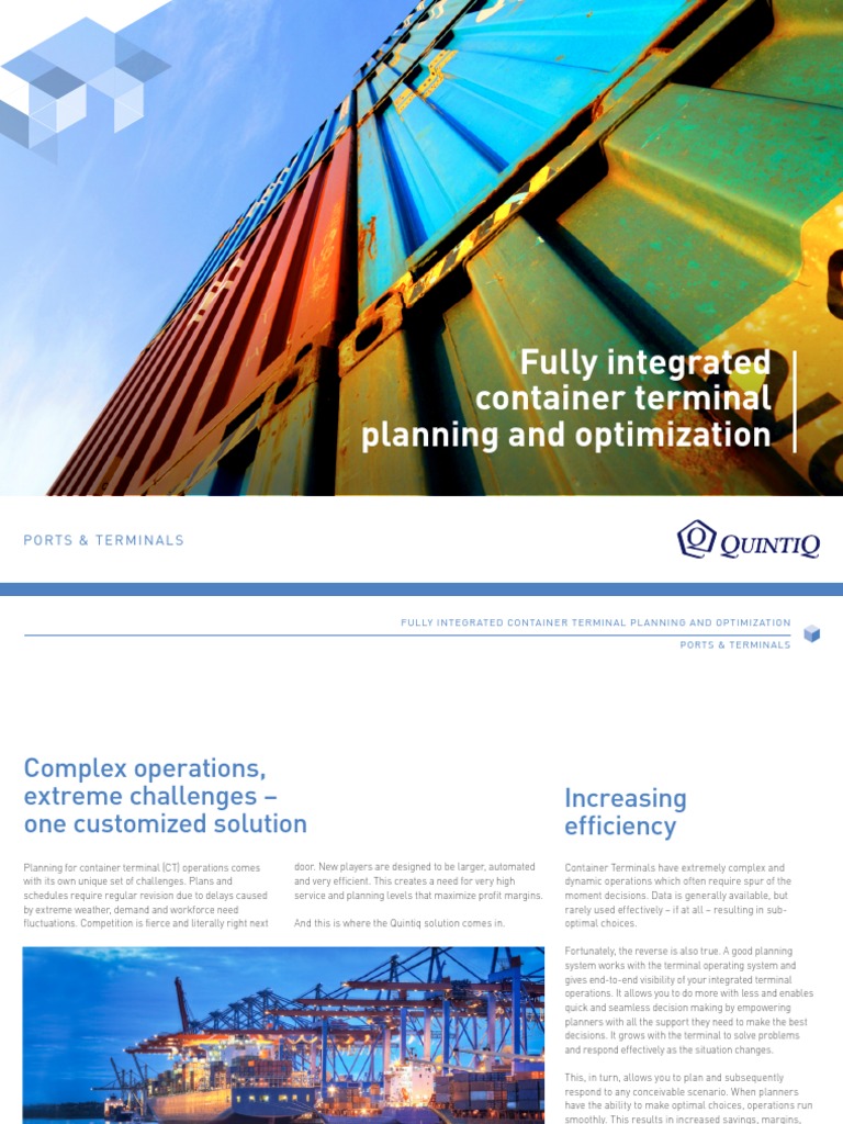 Brochure Integrated Container Terminal Planning Optimization EN PDF ...