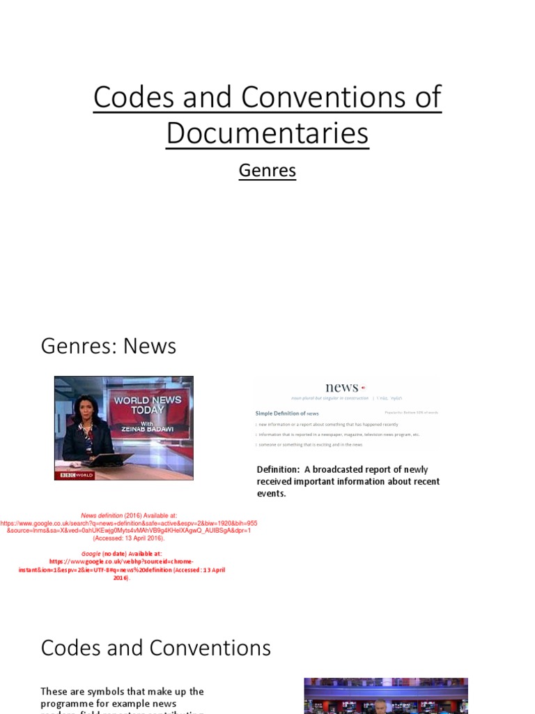 Documentary Codes and Conventions | PDF | Reality Television ...