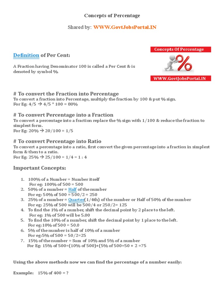 De됔Ȕinition: Concepts Of Percentage Shared By | PDF