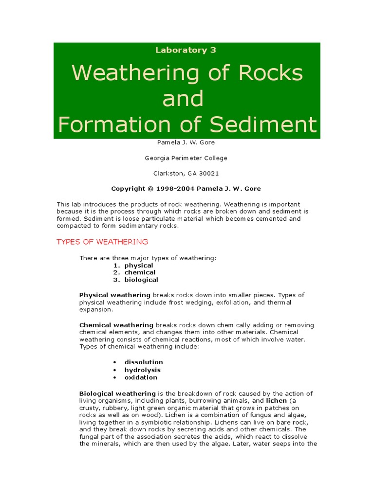 Weathering & Formation of Sediment | PDF